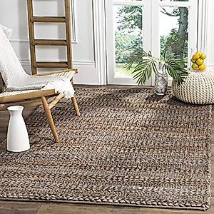 SAFAVIEH Natural Fiber Collection Accent Rug - 4' x 6', Beige, Handmade Braided Woven Jute, Ideal for High Traffic Areas in Entryway, Living Room, Bedroom (NF212B)