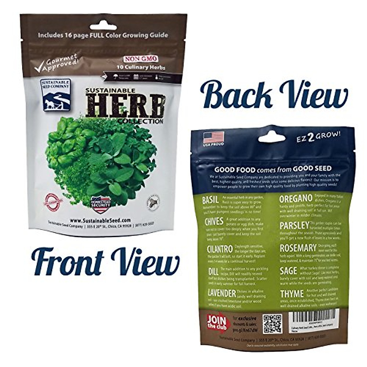 Culinary Herb Seeds Outdoor & Indoor Herb Garden Kit - 10 Herb Garden Seeds for Planting & 8 Instant Soil Pucks - Basil Seeds, Cilantro Seeds, Lavender Seeds, Rosemary Seeds, Thyme Seeds, & More