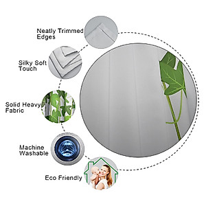 QiyI Green Ivy Plants Window Curtain Panels, Garden Foliage Creepers on White 2 Panels Blackout Curtains for Living Room Bedroom, Nursery Full Light Blocking Door Window Treatment Drapes 52 x 84 Inch