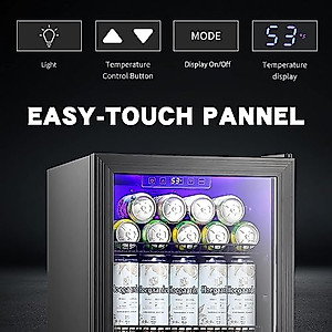 Antarctic Star Beverage Refrigerator Cooler - 125 Can Mini Fridge Soda Beer, Small Wine Champagne Cooler for Home and Bar,Small Drink Dispenser,Electronic Temperature Control,3.1Cu.Ft,Black
