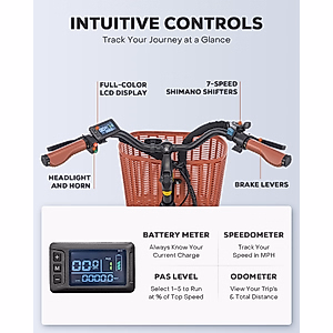 Viribus Electric Bike for Adults, 700W Peak E Bikes for Women with Aluminum Frame, Basket, Rack & 36V 13AH Battery, 7 Speed City Commuter Step Through Electric Bicycle for Ladies Seniors 26 inch Beige