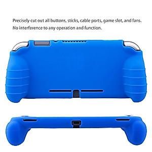 YoRHa Handle Grip Soft Silicone Rubber Protective Cover Case (Blue) x 1 for Nintendo Switch Lite [9.2019 Slim Model]