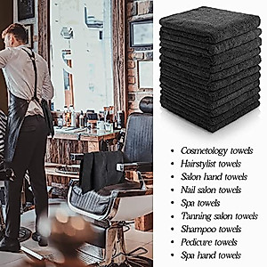 40 Pack Bleach Proof Towels Microfiber Absorbent Salon Towels Bleach Resistant Hair Towel Quick Dry Hand Towels Bulk 16 x 29 Inches for Gym, Bath, Spa, Shaving, Barber (Black)
