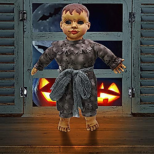 JOYIN Sound Activated Haunted Doll, Halloween Baby Doll for Halloween Decorations and Halloween Accessories