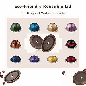 Reusable Coffee Capsule Lid For Original Vertuoline Coffee Pod Food Grade Silicone Cap For Refillable Nespresso Vertuo Capsule, BENFUCHEN Silicone Capsule Cover For VertuoPods, 1 Silicone Lid