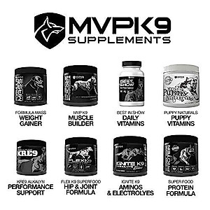 MVP K9 Formula Mass Weight Gainer for Dogs - Helps Promote Healthy Weight Gain, Size and Muscle in Dogs - Great for Skinny, Underweight, Picky Eaters. All Breed Formula, Made in USA (45 Servings)