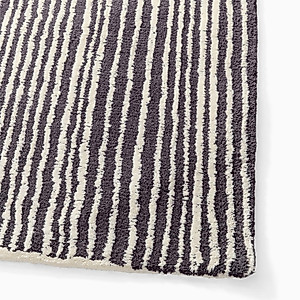 Anthrofy Modern Stripes Area Rug – 5’ x 8' – Handmade Wool Area Rugs –Ivory – Rugs for Living Room, Bedroom – Anti-Skid – Carpets with Non-Slip Natural Backing with 100% Cotton