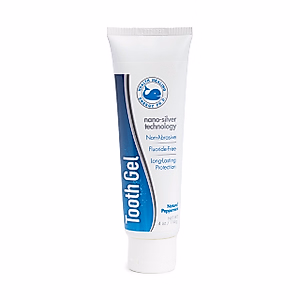 Toothpaste Gel Nano Silver Technology - Fluoride Free, SLS Free, Non-Abrasive, No BPA, Non-staining, Family Friendly, Promotes Fresh Breath and Mouth, Natural, Peppermint, 4oz
