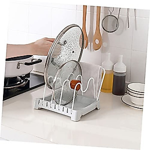 Alipis 2 Pcs Pan Storage Rack Cutting Board Holder Stand Dish Rack for Cabinet Tabletop Shelf Cabinet Shelves Pan Lid Organizer Pantry Rack Tabletop Pot Lid Holder Kitchen Pot Lid Holder