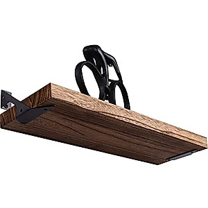 HXSWY Rustic Wood Floating Shelves for Wall Decor Farmhouse Wooden Wall Shelf for Bathroom Kitchen Bedroom Living Room Set of 4 Light Brown