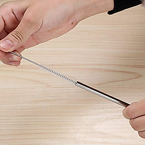 Reusable Metal Straws 50Pack,8.5"Stainless Steel Straws In Bulk 215x6mm Straight Bent Curved Drinking Straws for 20oz Tumblers Yeti Mugs (Silver straight straw-50Pack-215)