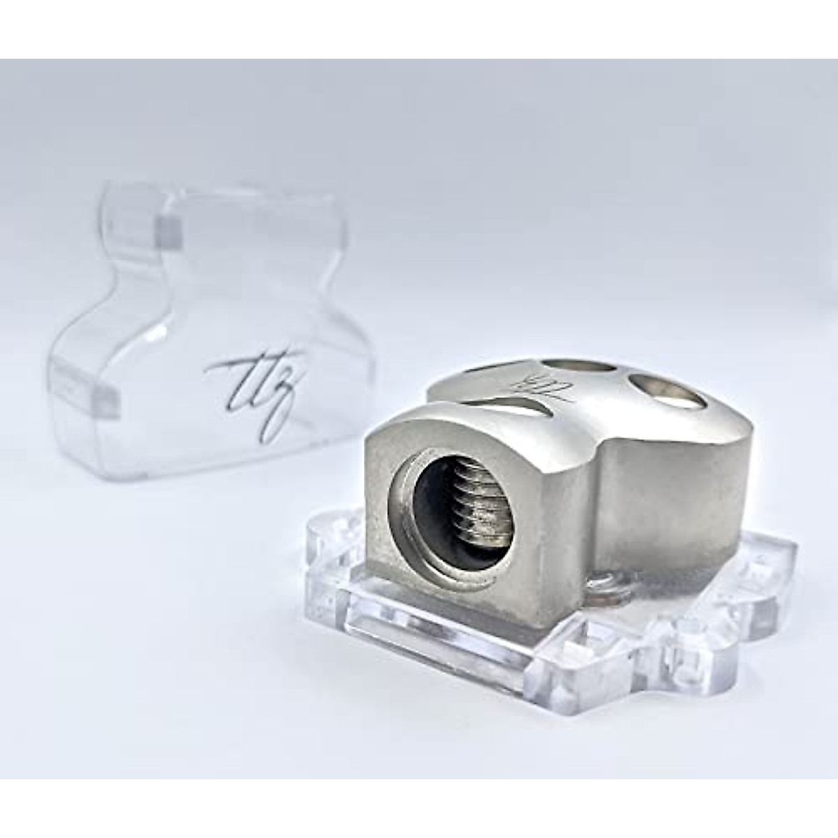 TTZ Audio 3 Way Power Distribution Block 1 x 0GA in to 3 x 4GA Out Splitter for Multiple Car Audio Amplifier Connection, 0 Gauge - 3 x 4 Gauge (3-Way)