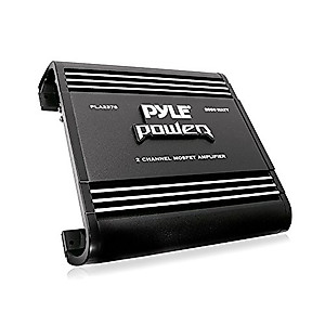 Pyle 2 Channel Car Stereo Amplifier - 2000W High Power Dual Channel Bridgeable Audio Sound Auto Small Speaker Amp Box w/ MOSFET, Crossover, Bass Boost Control, Silver Plated RCA Input Output-PLA2378
