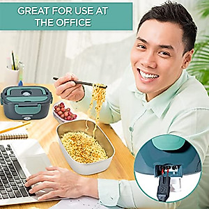 CODKITCHENPRO Fast Electric Lunch Box Food Heater Portable for Car & Home - Leak proof, Heated Lunch Box for Truckers with Removable Stainless Steel Container 1.5 L, 110V/12V/24V[Upgraded]