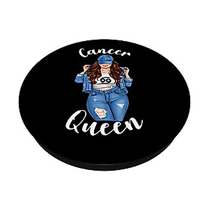 Streetwise Cancer Queen Zodiac Girl July June Brunette Cool PopSockets Swappable PopGrip