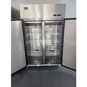 Aceland ARF-48B Reach-in Double door COMBO Refrigerator & Freezer 36 Cu. Ft. for Restaurant, Bar, Shop, Residential(Commercial Kitchen Equipment), Silver