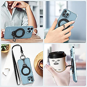 Nillkin Phone Grip (SnapGrip), Metal Phone Ring Holder Stand, Adjustable Kickstand, Adhesive Phone Gripper for Back of Phone S22 Ultra, S22, S21, for iPhone 13 Pro,Pixel 6/6A - (Classic Black)