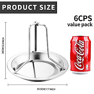 6 Pack Beer Can Chicken Holder Stainless Steel Chicken Roaster Rack Beer Can Chicken Stand Vertical Roaster Rack Chicken Roasting Rack Turkey Standing Holder with Pan for Grill Oven Camping Home BBQ