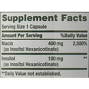 Nature's Bounty Flush Free Niacin 500 Mg, 240 Capsules (2 X 120 Count Bottles)