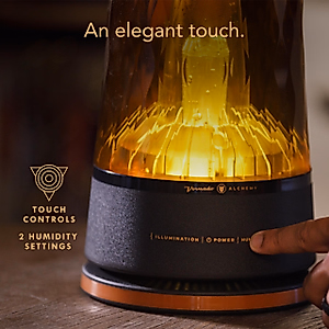 Vornado LUCERNA 2 Alchemy Ultrasonic Humidifier with Ambient Light, 1 Gallon Capacity, 24 Hour Runtime, Modern Luxury Design, Auto Shut-Off, Amber, Whole Room