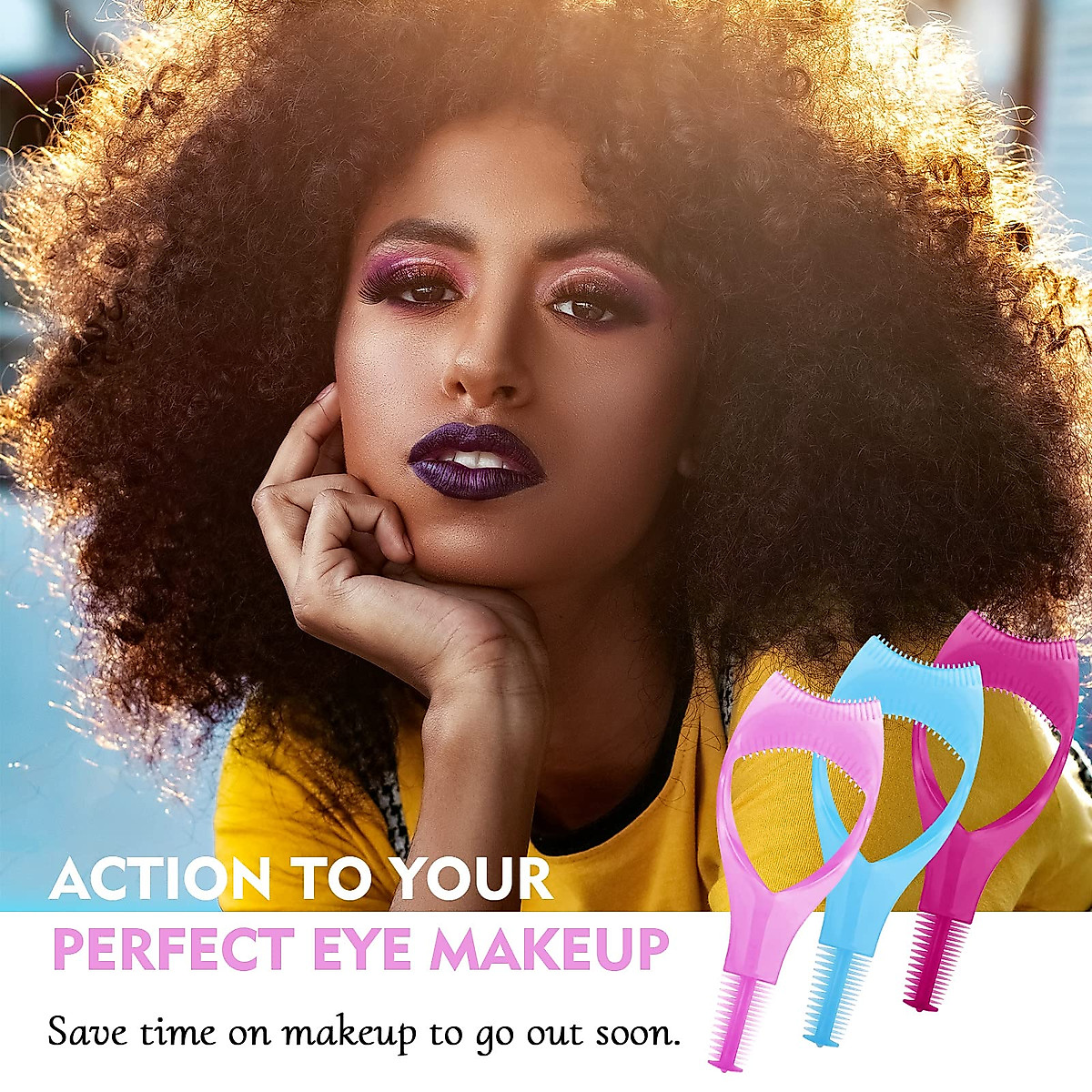 3 IN 1 Eyelash Tool Lash Buddy, Mascara Guard & Eyelash Brush Tool & False Lashes Helper, Lash Mascara Shield Applicator Guard Comb Protector Eyelid for Lashes Natural Look Make Up | 3-Pack