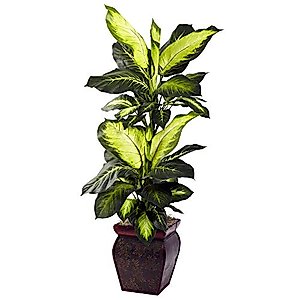 Nearly Natural Golden Dieffenbachia with Decorative Planter, Green 45in.