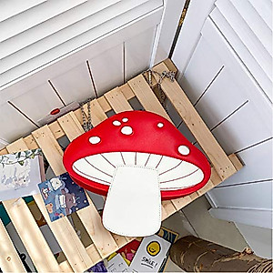 Youngy Women Mushroom Shape PU Leather Shoulder Crossbody Bag Tote Chain Satchel Purse