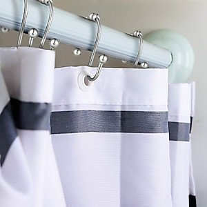 Hotop Stainless Steel Shower Curtain Hooks Rust Resistant Shower Curtain Hook Ring Bathroom S Shaped Hook Hanger for Kitchen Utensils, Shower Curtain, Clothes, Towels (12 Pieces)