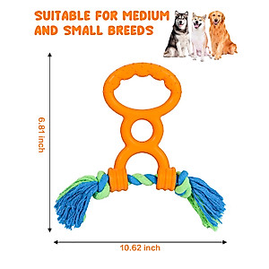 SCHITEC Tug of War Dog Toy, Rubber Rope Pull Toy for Small Medium Dogs, Interactive Play Puppy Teething Chew Toys