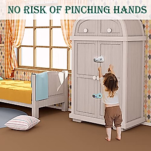 Cabinet Locks for Babies, 2 Pack Cabinet Locks, Child Proof Cabinet latches, 3M Adhesive Child Safety Locks for Doors,Fits Perfectly for Locking Cabinets,Doors, Drawers,Refrigerator,Windows