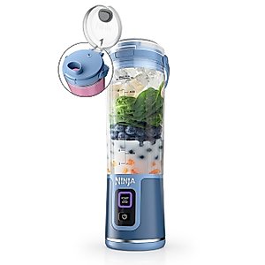 Ninja Blast Portable Blender, Cordless, 18oz. Vessel, Personal Blender For-Shakes and Smoothies, BPA Free, Leakproof-Lid and Sip Spout, USB-C Rechargeable, Dishwasher Safe Parts, Denim Blue, BC151ND
