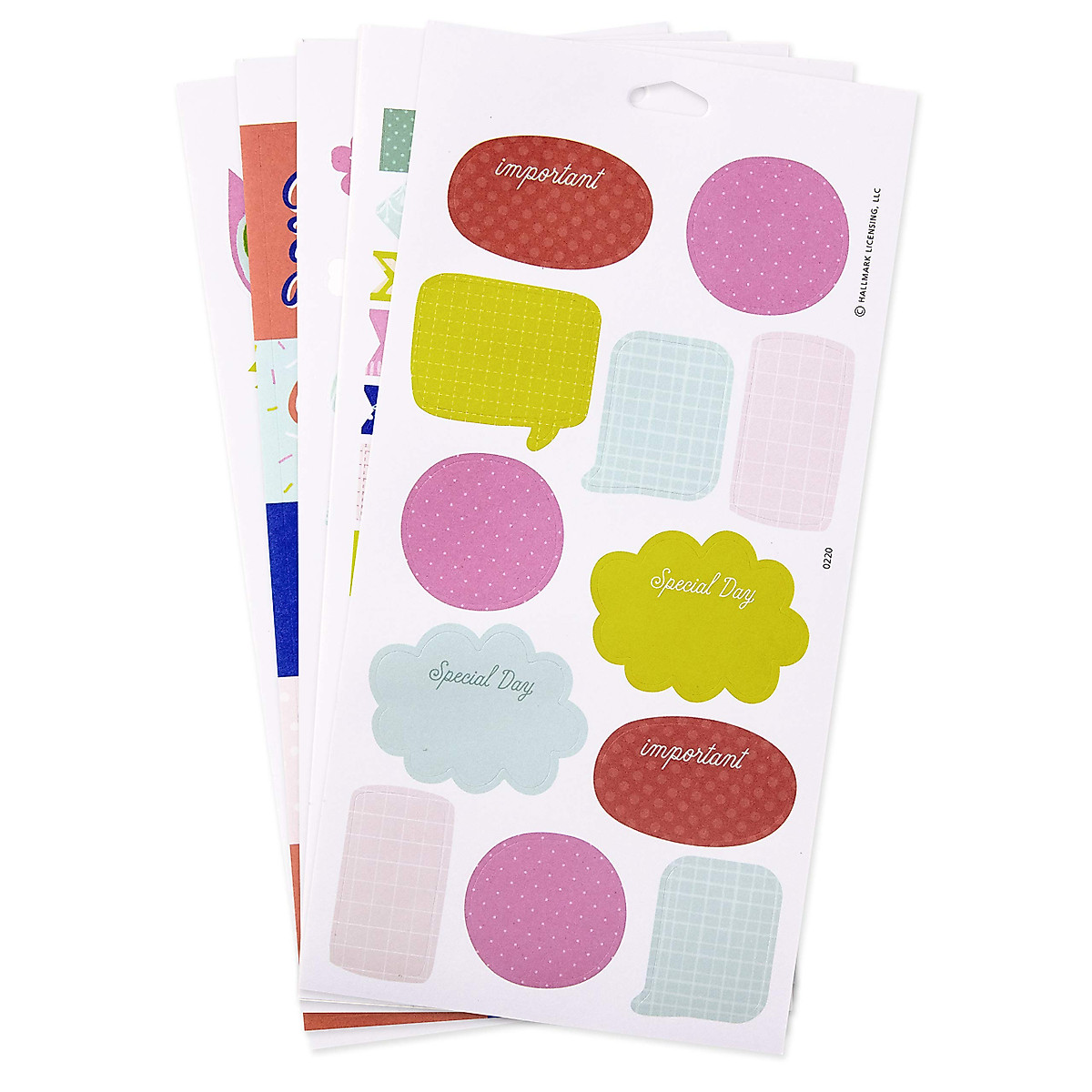 Hallmark Stickers for Kids and Adults (Pack of 91 Stickers, 5 Sheets for Planners, Notebooks, Laptops, Water Bottles, and More)