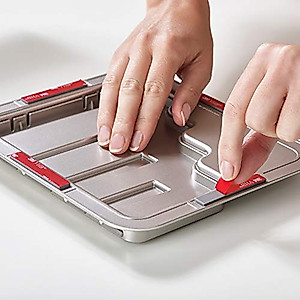 Joseph Joseph 10303 DoorStore Knives Elevate Set with Knife Block 3M Adhesive Wall and Cabinet Door Mount, 5-piece Opal