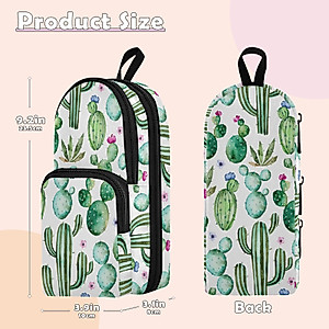 Cactus Succulent Floral Pencil Case Pouch Big Capacity Pencil Pouch for Boys Girls Pencil Bag with Zipper Pencil Box for Teens Kids Adults Students Pen Case Bag Organizer Office School Supplies