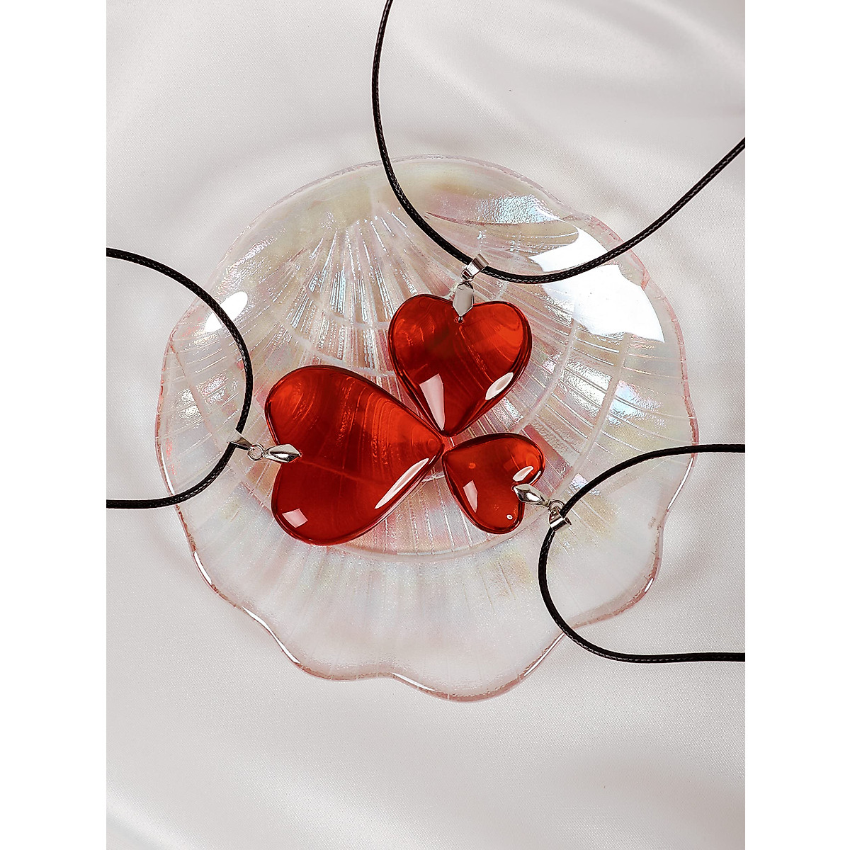 OJERRY Summer Essentials Aesthetic Red Glass Heart for Teen Girls, Women Trendy Stuff