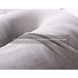 AngQi Pregnancy Pillow Cover Case - U Shaped Pillowcase – Fit 65" x 31" U Shape Pillows - Total Body/Maternity Pillow Replacement Cover - Stretch Jersey Knit Cotton - Gray