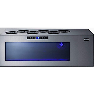Summit STC6 36 Open Wine Cooler with 6 Bottle Capacity Commercially Approved Digital Thermostat Temperature Alarm LED Lighting Temperature Memory Function in Stainless Steel