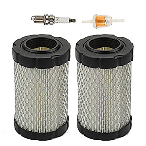 Harbot (Pack of 2) Air Filter with Fuel Filter for John Deere MIU14395 D100 D105 D110 D130 Z225 Z235 Z255 X124 L105 L107 E100 E120 E130 Husqvarna YTA22V46 YTH22V46 YTH24V48 HU800awd Lawn Mower Tractor