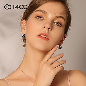 T400 Blue Purple Pink Crystal Butterfly Lever Back Earrings Birthday Gift for Women Teen Girls