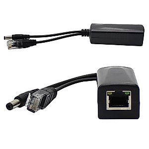 ANVISION 4-Pack 12V DC Output Active PoE Splitter Adapter, IEEE 802.3af, 10/100Mbps, for IP Camera AP Voip Phone and More, AV-PS12