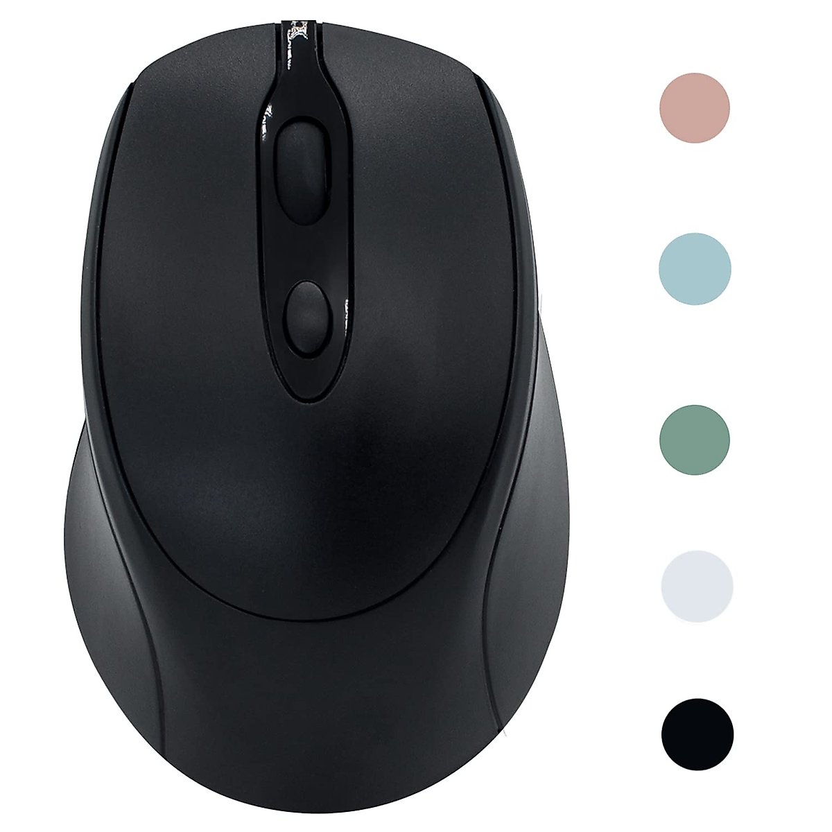 Wonzir Rechargeable Wireless Mouse,Bluetooth 5.2 & 2.4G Portable Optical Mouse with USB Receiver,3 Adjustable DPI for Laptop,MacBook,PC,Windows, iPad,Android OS System (Black)