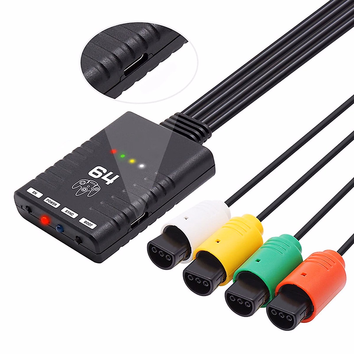 Wireless Controller Adapter for N64 Console, Multiplayer Bluetooth Controller Adapter Support 4 Player, for Xbox One S, Xbox Series X S, Switch Pro, , Retro Bit, PS3, Ps4,