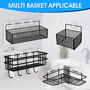 Yolev Shower Caddy Adhesive Replacement, Strong Adhesive Hooks for Shower Caddy Adhesive Pad, Adhesives Hook for Shower Caddy, Kitchen Racks, Bathroom Storage Shelves (15pcs)