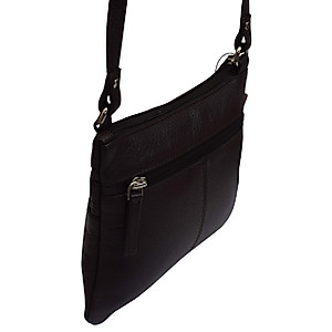 Swiss Marshall Womens Genuine Leather Small Crossbody Shoulder Designer Bag and Ladies Purse (Brown)