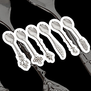 Alisveristime Traditional Ottoman Motif Tea Spoons - Decorative Stirring, Sugar, Tea Spoons (Set of 6) (Motif) (Silver)