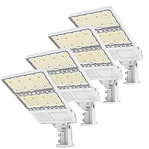 4 PCS 320W LED Parking Lot Lights w/ Photocell, UL DLC Listed LED Shoebox Pole Lights Outdoor Adjustable Slip Fitter & Arm Mount, 5000K IP65 Commercial Street Area Light for Roadway Driveways Stadium