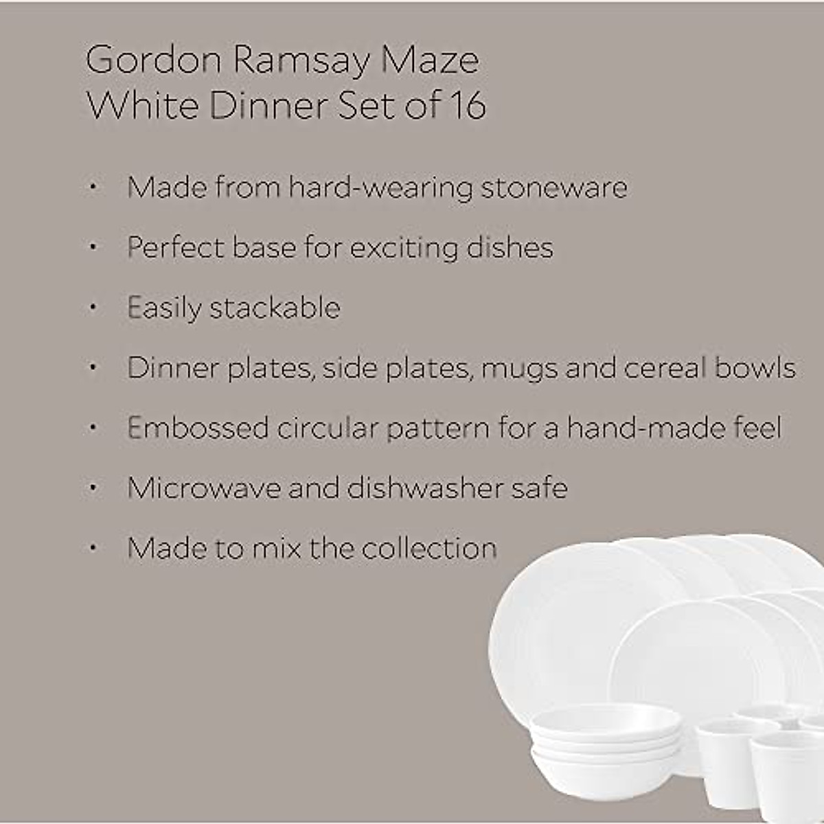 Royal Doulton Exclusively for Gordon Ramsay Maze White 16-Piece Dinnerware Set