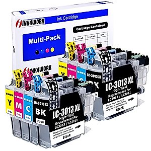 INK4WORK LC3013XL 8-Pack Compatible Ink Cartridges Replacement for Brother LC-3013 LC3013 LC3011 LC-3011 XL for use with MFC-J491DW MFC-J497DW MFC-J690DW MFC-J895DW (2BK, 2C, 2M, 2Y)