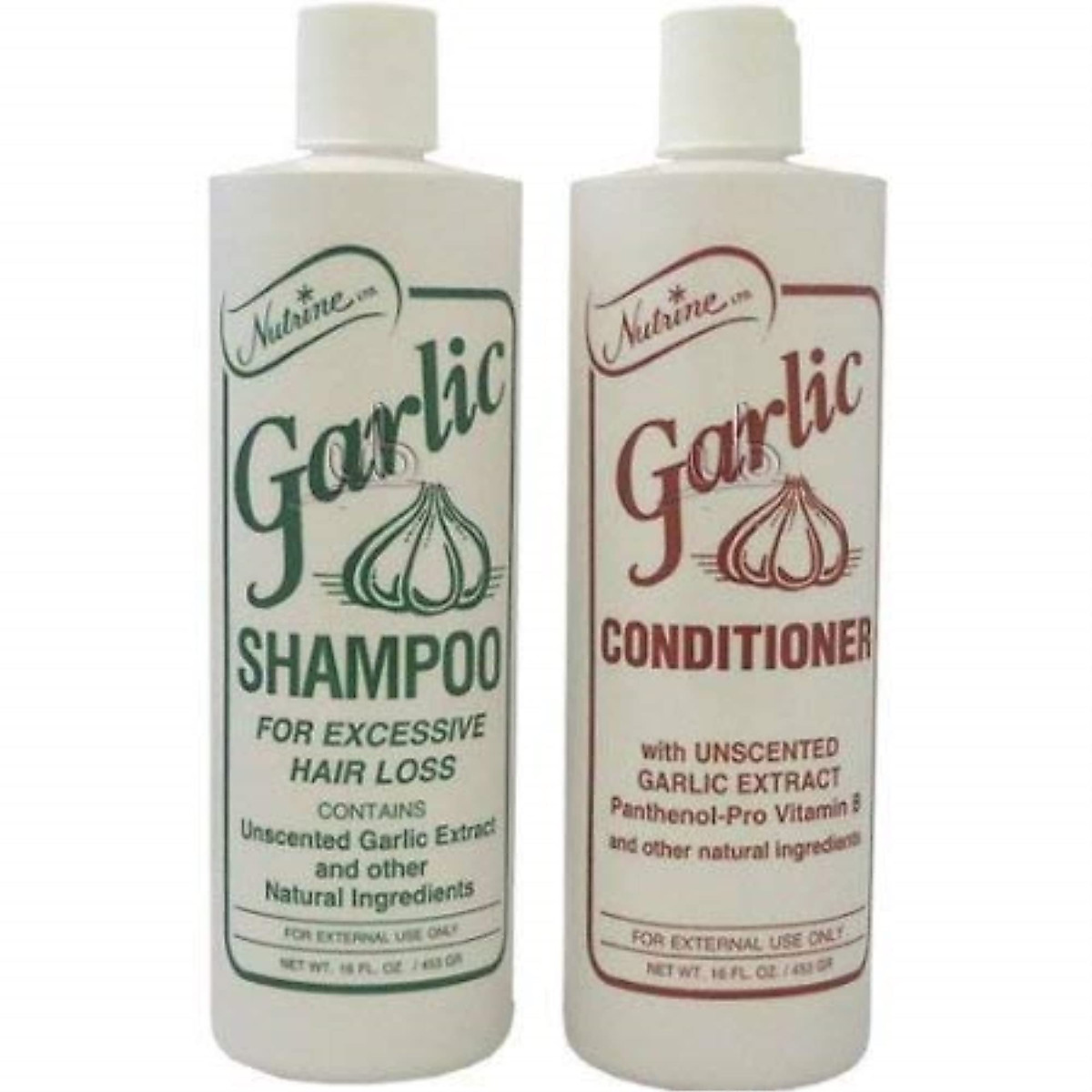 Nutrine Garlic Shampoo + Conditioner 20oz Combo Unscented