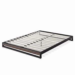ZINUS GOOD DESIGN Award Winner Suzanne 6 Inch Bamboo and Metal Platforma Bed Frame / No Box Spring Needed / Wood Slat Support, Grey Wash, Queen